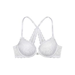 Vivance Damen Push-up-BH, Gr. 75, wei&szlig;, Spitze, Obermaterial: 78% Polyamid, 22% Elasthan, BHs, mit feiner Spitze und praktischem Vorderverschluss