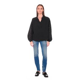 Damen Klassische Bluse "CUNCA", schwarz, Gr. M, Le Temps Des Cerises, unifarben, 100% Baumwolle, Blusen, mit &Auml;rmeln