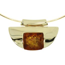 OSTSEE-SCHMUCK Damen Kette mit Anh&auml;nger "- Gleiter-Klara - Silber 925/000, vergoldet - Bernstein", 45, Silber 925 (Sterlingsilber), gold, Silber 925