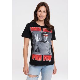 logoshirt Damen T-Shirt "Star Trek - Spock, Party", schwarz, Gr. S, bedruckt, 100% Baumwolle, Shirts, mit lizenziertem Print