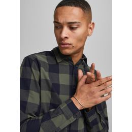 Jack & Jones JACK & JONES Herren Langarmhemd "JJEGINGHAM TWILL SHIRT L/S NOOS", schwarz, Gr. M, kariert, Web, Obermaterial: 100% Baumwolle, Hemden