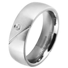 Adelia&acute;s ADELIA ́S Damen Fingerring "Damen Ring aus Edelstahl mit Strass Steinchen", 52, Edelstahl, silber, Edelstahl, Fingerringe