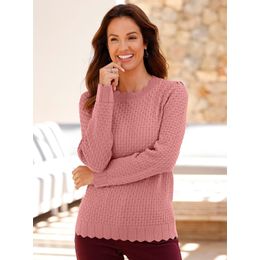Inspirationen Damen Strickpullover "Feinstrick-Pullover", rot, Gr. 40, unifarben, 100% Baumwolle, Pullover