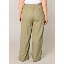 Damen Leinenhose "Yula", gr&uuml;n, Gr. 52, Base Level Curvy, unifarben, Web, Obermaterial: 55% Leinen, 45% Viskose, Hosen, Gro&szlig;e Gr&ouml;&szlig;en