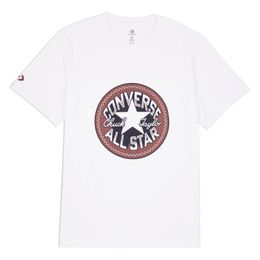 Converse Damen T-Shirt "MEN'S Converse PATCH REMIX T-SHIRT", wei&szlig;, Gr. S, bedruckt, Jersey, Obermaterial: 100% Baumwolle, Shirts