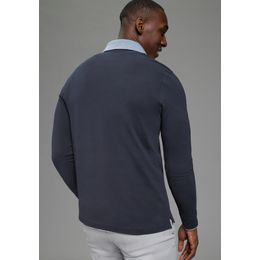 DELMAO Herren Langarm-Poloshirtdunkelblau, Gr. XXXL, kontrastfarbene Details, Piqu&eacute;, Obermaterial: 100% Baumwolle, Shirts, Langarm, aus