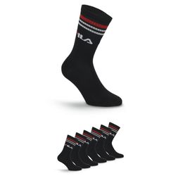Fila Damen Socken "UNISEX LIFESTYLE PLAIN SOCKS", Gr. 43, schwarz, Baumwollmischung, unifarben, Socken, mit Logo-Schriftzug