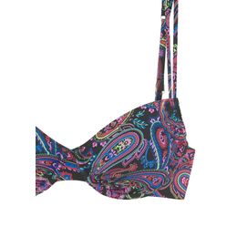 Venice Beach Damen B&uuml;gel-Bikini-Top "Paislee", schwarz, Gr. 38, Paisleymuster, bedruckt, Recycling-Polyamid, Bikini-Oberteile, bedruckt, verstellbare