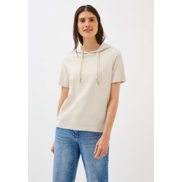 Cecil Damen Kapuzenshirt, beige, Gr. XXL, unifarben, Web, 90% Baumwolle, 10% Polyester, Shirts, mit Kapuze mit Tunnelzugband