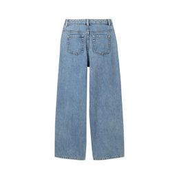 Tom Tailor M&auml;dchen Weite Jeans, blau, Gr. 176, unifarben, Denim/Jeans, Obermaterial: 100% Baumwolle, Jeans, im 5-Pocket-Style