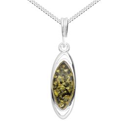 OSTSEE-SCHMUCK Damen Kette mit Anh&auml;nger "- Nordica - Silber 925/000 - Bernstein", 45, Silber 925 (Sterlingsilber), silber, Silber 925