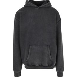Kapuzenpullover Urban Classics "Urban Classics Herren Acid Washed Hoody", Herren, Gr. S, schwarz, 70% Baumwolle, 30% Polyester, unifarben, oversize, ohne Ausschnitt, Pullover Kapuzenpullover