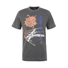 Recovered Herren T-Shirt "Star Wars X-Wing Japanese", grau, Gr. S, bedruckt, 100% Baumwolle, Shirts, mit Star Wars-Motiv