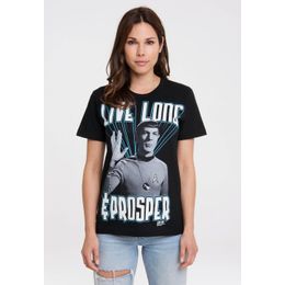 logoshirt Damen T-Shirt "Star Trek - Spock, Live Long", schwarz, Gr. M, bedruckt, 100% Baumwolle, Shirts, mit lizenziertem Print