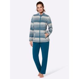 feel good Damen Hausanzug, Gr. 18, blau, 100% Polyester, Homewear-Sets