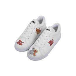 DOGO Damen Sneaker "Ace Low-Top Sneaker Tom & Jerry Damen Sneaker", Gr. 40, wei&szlig;, Lederimitat, Schuhe, Handgefertigt