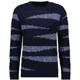 Ragman Herren Rundhalspullover, blau, Gr. XL, 100% Baumwolle, Pullover