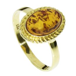OSTSEE-SCHMUCK Damen Fingerring "- Julie - Gold 333/000 - Bernstein", 62, gold, Fingerringe