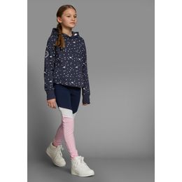 Kangaroos M&auml;dchen Leggings "mit colorblocking Eins&auml;tzen", blau, Gr. 140, mehrfarbig, Jersey, Obermaterial: 95% Baumwolle, 5% Elasthan, Hosen, mit