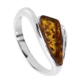 OSTSEE-SCHMUCK Damen Fingerring "- Terese - Silber 925/000 - Bernstein", 62, silber, Fingerringe