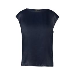 Damen Rundhalsshirt, blau, Gr. 46, s.Oliver BLACK LABEL, unifarben, Web, Obermaterial: 95% Baumwolle, 5% Elasthan, Shirts, mit Stretchanteil