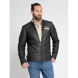 Mustang Herren Lederjacke "31022114", schwarz, Gr. M, Obermaterial: 100% Lammleder; Futter: 100% Baumwolle; &Auml;rmelfutter: 100% Polyester;