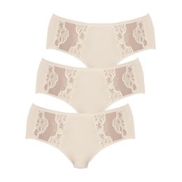 Nina von C. Damen H&uuml;ftslip "3er Pack Damen H&uuml;ftslip Slipboutique", Gr. 44, beige, Obermaterial: 93% Baumwolle CO. 7% Elasthan EL., Unterhosen