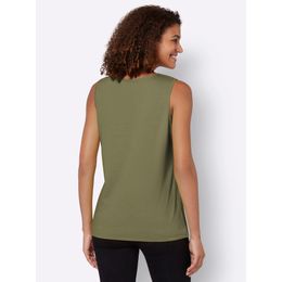 Casual Looks Damen Shirttop, gr&uuml;n, Gr. 40, unifarben, 50% Baumwolle, 50% Modal, Tops