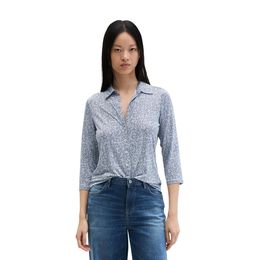 Marc O'Polo MARC O'POLO Damen Blusenshirt "aus LENZING ECOVERO ", blau, Gr. XXL, bedruckt, Obermaterial: 95% Viskose, 5% Elasthan, Shirts