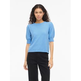 Vila Damen Strickpullover "VIRIL 2/4 SLEEVE O-NECK KNIT TOP - NOOS"all aboard detail:schwarz melange, Gr. XS, meliert, Strick, Obermaterial: 50%
