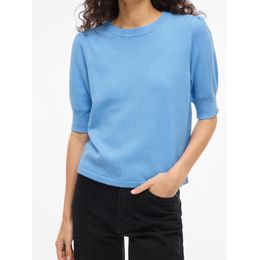 Vila Damen Strickpullover "VIRIL 2/4 SLEEVE O-NECK KNIT TOP - NOOS"all aboard detail:schwarz melange, Gr. XS, meliert, Strick, Obermaterial: 50%