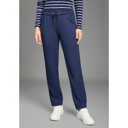 Kangaroos Damen Schlupfhose, blau, Gr. 34, Jersey, Obermaterial: 70% Viskose, 25% Polyamid, 5% Elasthan, Hosen, Jerseyhose mit geradem Bein, mit