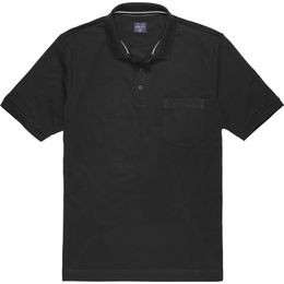 MARVELIS Herren Poloshirt, schwarz, Gr. M, Jersey, Obermaterial: 57% Baumwolle, 43% Polyester, Shirts