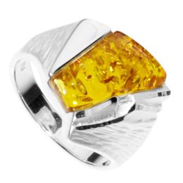 OSTSEE-SCHMUCK Damen Fingerring "- Mette - Silber 925/000 - Bernstein", 62, silber, Fingerringe