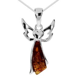 OSTSEE-SCHMUCK Damen Kette mit Anh&auml;nger "- Engel - Silber 925/000 - Bernstein", 60, Silber 925 (Sterlingsilber), silber, Silber 925 (Sterlingsilber),