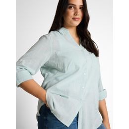 Tom Tailor PLUS Damen Shirtbluse "TTP Blouse", gr&uuml;n, Gr. 54, Web, Obermaterial: 100% Baumwolle, Blusen, mit aufgesetzten Brusttaschen