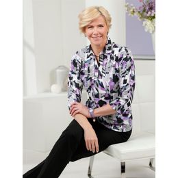CLASSIC Damen Poloshirt "Poloshirt", grau, Gr. 44, gemustert, mehrfarbig, 100% Baumwolle, Shirts