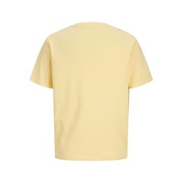 Jack & Jones T-Shirt JACK & JONES JUNIOR "JJPERRY TEE SS CREW NECK JNR", Jungen, Gr. 152, sunlight, Single Jersey, Obermaterial: 100% Baumwolle, bedruckt, unifarben mit Farbeinsatz, regular fit normal, Rundhals, Shirts T-Shirt, mit Logoprint