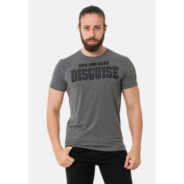 Cipo & Baxx CIPO & BAXX Herren T-Shirt "T-Shirt", grau, Gr. L, bedruckt, 95% Baumwolle, 5% Elasthan, Shirts, mit Rundhals-Ausschnitt