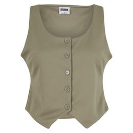 Steppweste Urban Classics "Urban Classics Ladies Jersey Vest", Damen, Gr. M, paleolive, 100% Polyester, Westen Steppweste