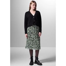 Damen Midirock, gr&uuml;n, Gr. 46, STREET ONE STUDIO, bedruckt, Stoff, 94% Polyester, 6% Elasthan, R&ouml;cke, Middle Waist