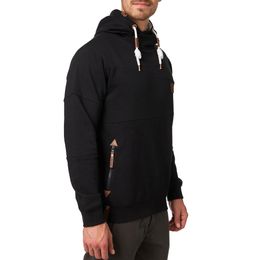 INDICODE Herren Kapuzensweatshirt "INAix", schwarz, Gr. L, unifarben, Sweatware, Obermaterial: 60% Baumwolle, 40% Polyester, Sweatshirts