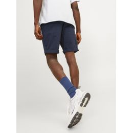 Jack & Jones JACK & JONES Herren Chinoshorts "JPSTBOWIE JJSHORT SA", blau, Gr. XS, unifarben, Web, Obermaterial: 98% Baumwolle, 2% Elasthan, Hosen