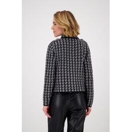 monari Damen Strickjacke "Jacke Strickjacke Hahnent.", grau, Gr. 44, Hahnentrittmuster, gemustert, mehrfarbig, Strick, Obermaterial: 37% Baumwolle,