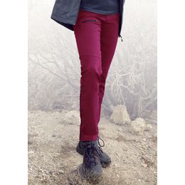 active by Lascana LASCANA ACTIVE Damen Trekkinghose, rot, Gr. 44, unifarben, Web, Obermaterial: 95% Polyamid, 5% Elasthan, Hosen, mit 3 Zipper Taschen