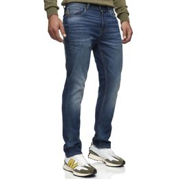 INDICODE Herren Straight-Jeans "INValoy"original dunkelblau, Gr. 38, Abriebeffekte, Denim/Jeans, Obermaterial: 99% Baumwolle, 1% Elasthan, Jeans