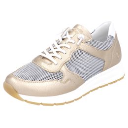 Remonte Damen Slip-On Sneaker "Elisabeth Hurley-Collection", Gr. 41, gold, Leder, Textil, metallic, Schuhe, Freizeitschuh, Halbschuh, Schn&uuml;rer mit