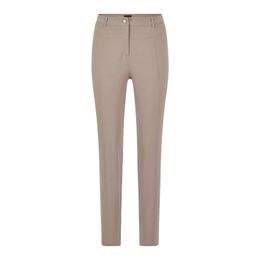 GOLDNER Damen Stoffhose "Bengalinhose mit L&auml;ngsn&auml;hten", beige, Gr. 54, Obermaterial: 67% Baumwolle CO. 28% Polyamid PA. 5% Elasthan EL., Hosen,