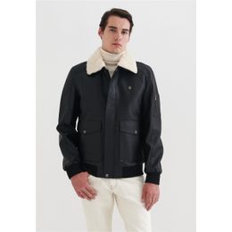 Pierre Cardin Herren Outdoorjacke, schwarz, Gr. M, unifarben, 100% Polyester, Jacken, aus Kunstleder