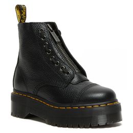 Schn&uuml;rboots Dr. Martens "Sinclair Gemilltes Nappaleder Plateaustiefel", Damen, Gr. 36, schwarz, Leder, Schuhe Schn&uuml;rboots, Plateauboots, Chunky Boot mit Front-Rei&szlig;verschluss, Topseller